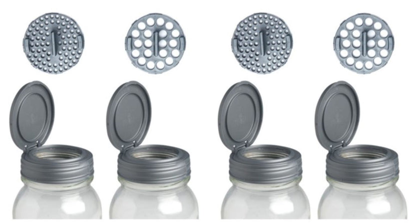 reCAP® Mason Jar Shaker Lid For Spices, Regular Mouth, 4-pack
