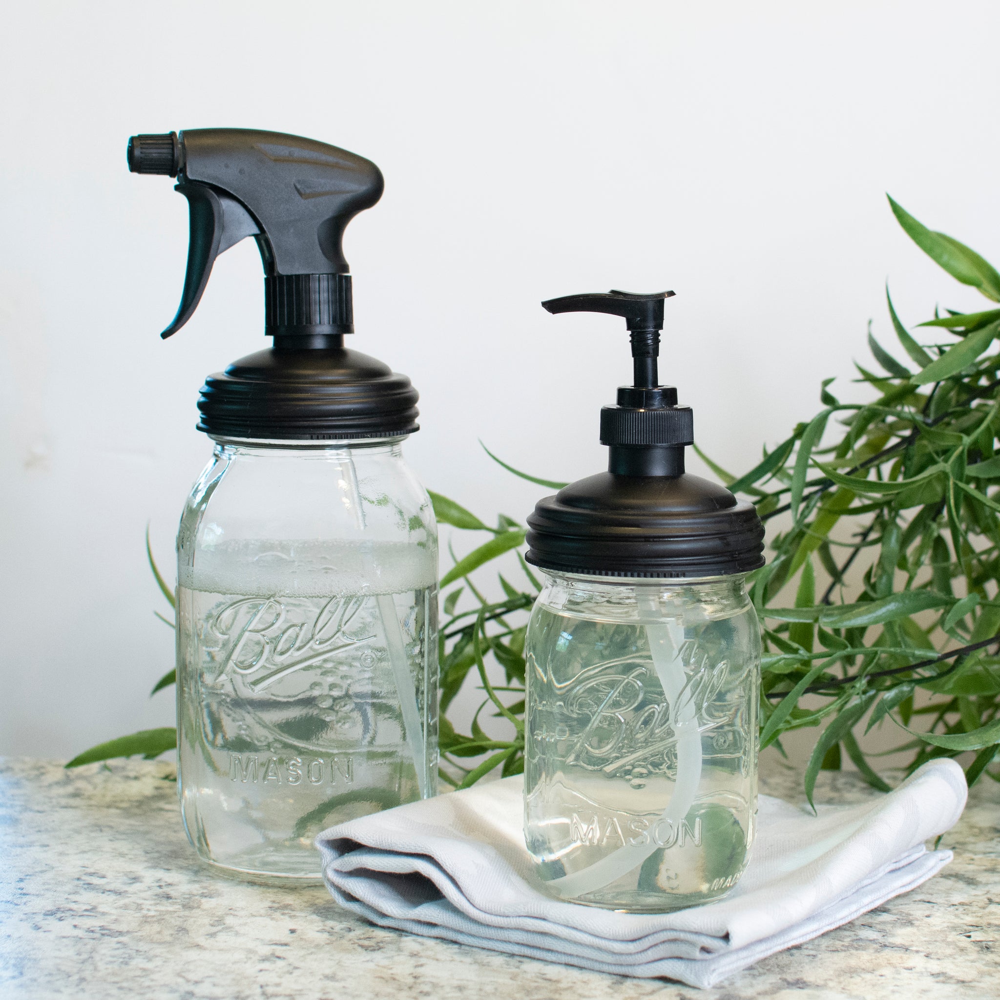 reCAP® Mason Jar Sprayer & Pump Cap Set | Regular Mouth